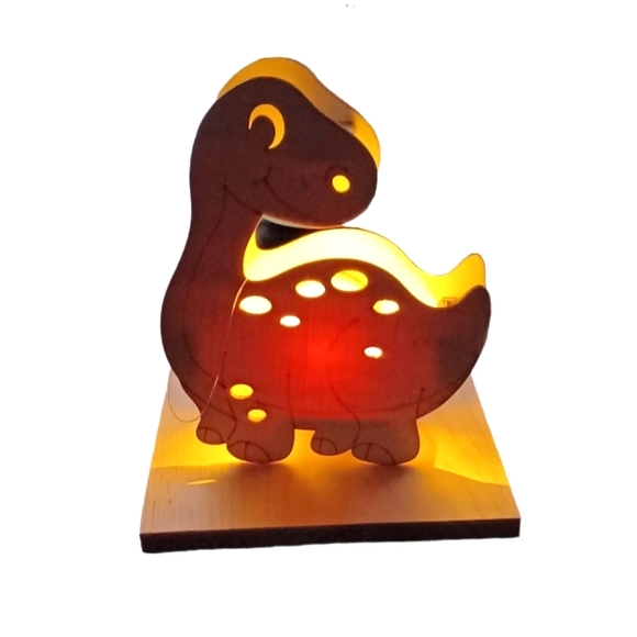 Accents | Wood Dinosaur Led Light | Poshmark